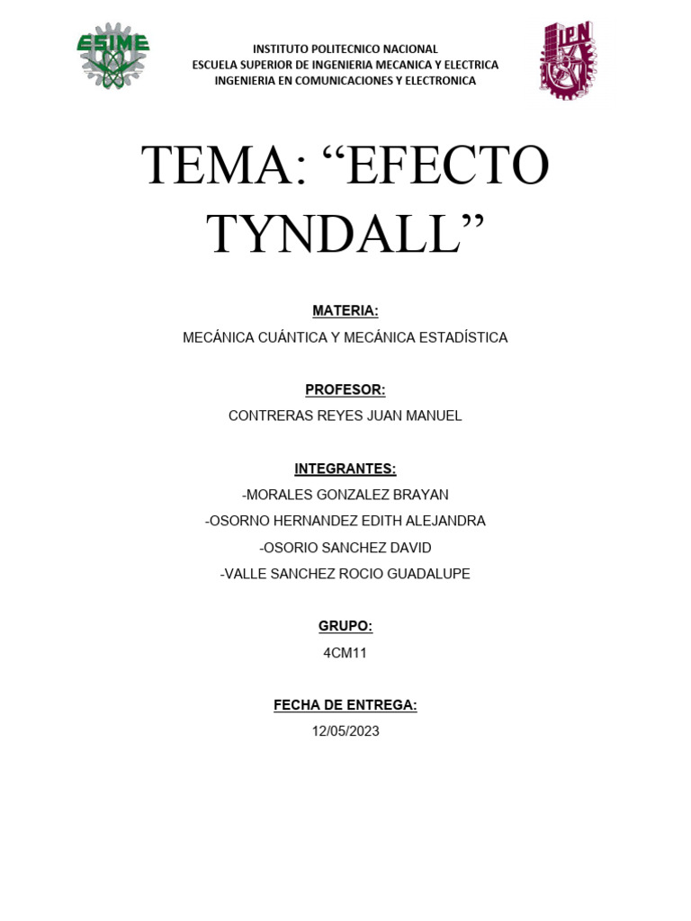 Efecto Tyndall | PDF | Coloide | Ligero