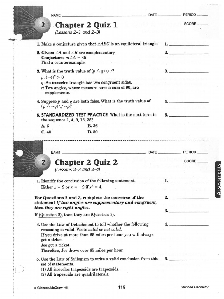 Chapter 2 - 4 Quizzes | PDF