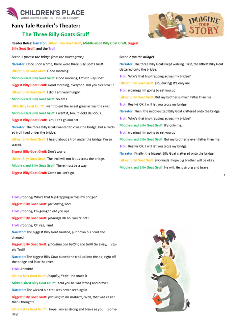 The Three Billy Goats Gruff Readers Theatre | PDF | Fairy Tales