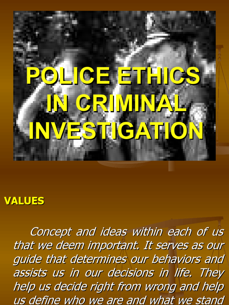 Police Ethics and Values in Law Enforcement | PDF | Police | Corruption