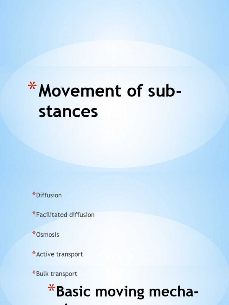 Movement of Substances | PDF | Cell Membrane | Osmosis
