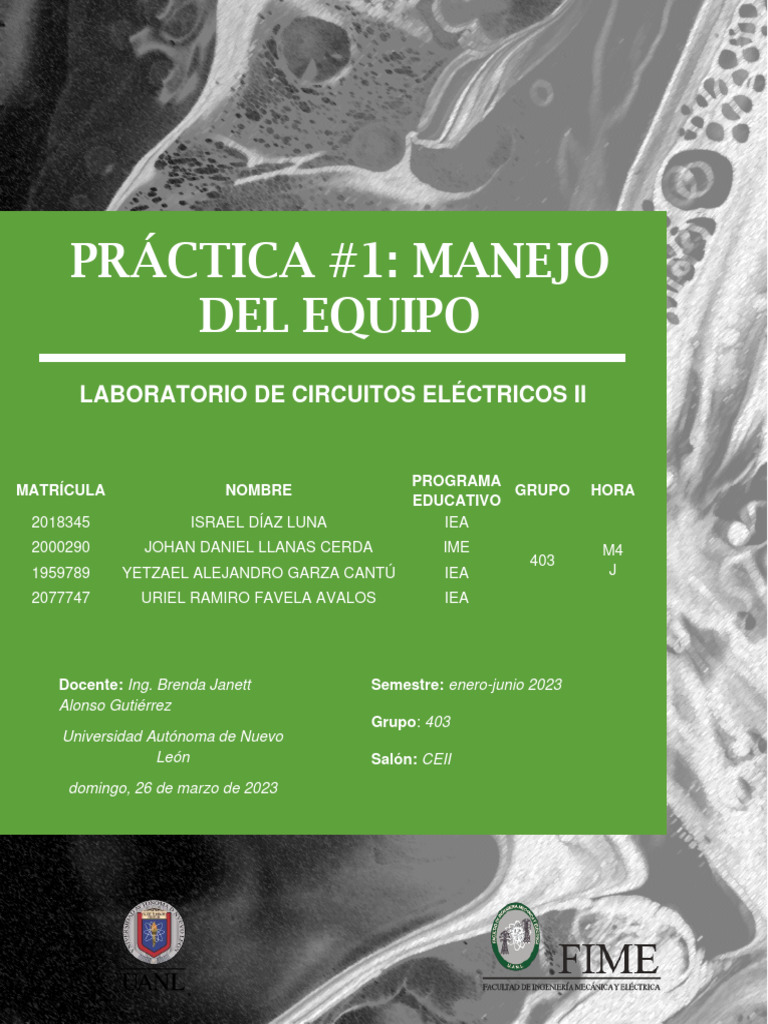 Práctica #1 Manejo Del Equipo | PDF | Inductor | Corriente eléctrica