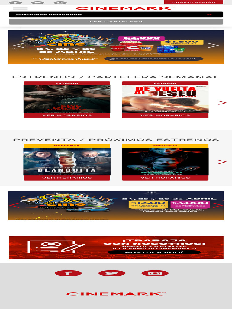 ¡Bienvenido A Cinemark Chile! | PDF