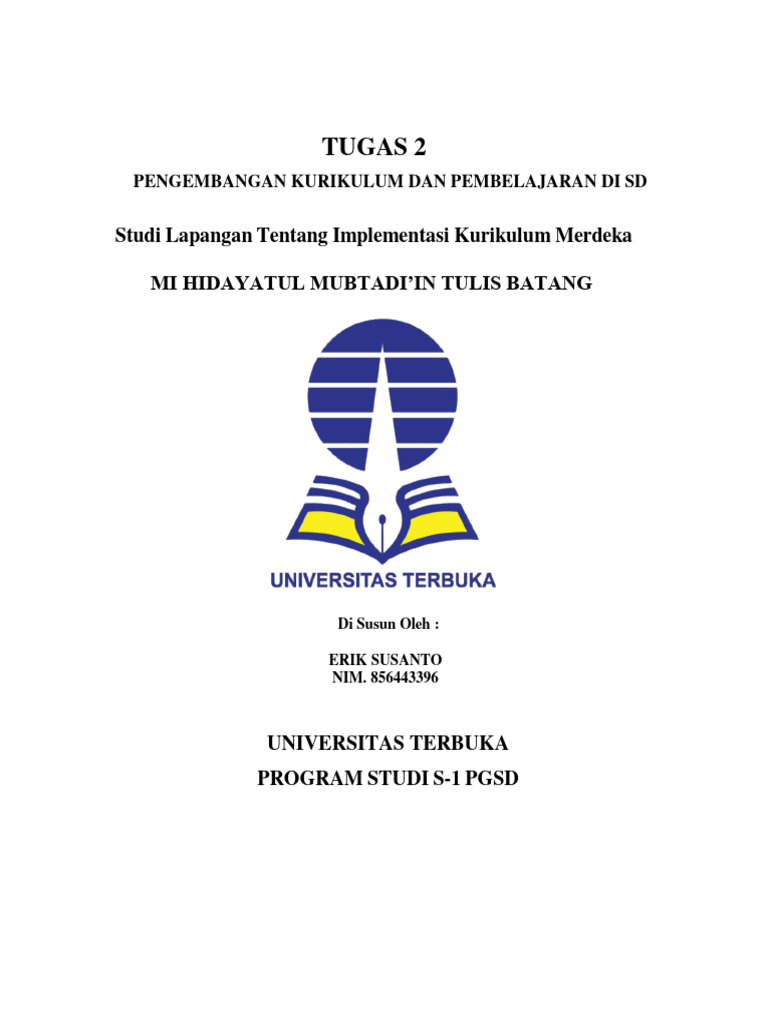 Tugas 2 Pengembangan Kurikulum Di SD | PDF