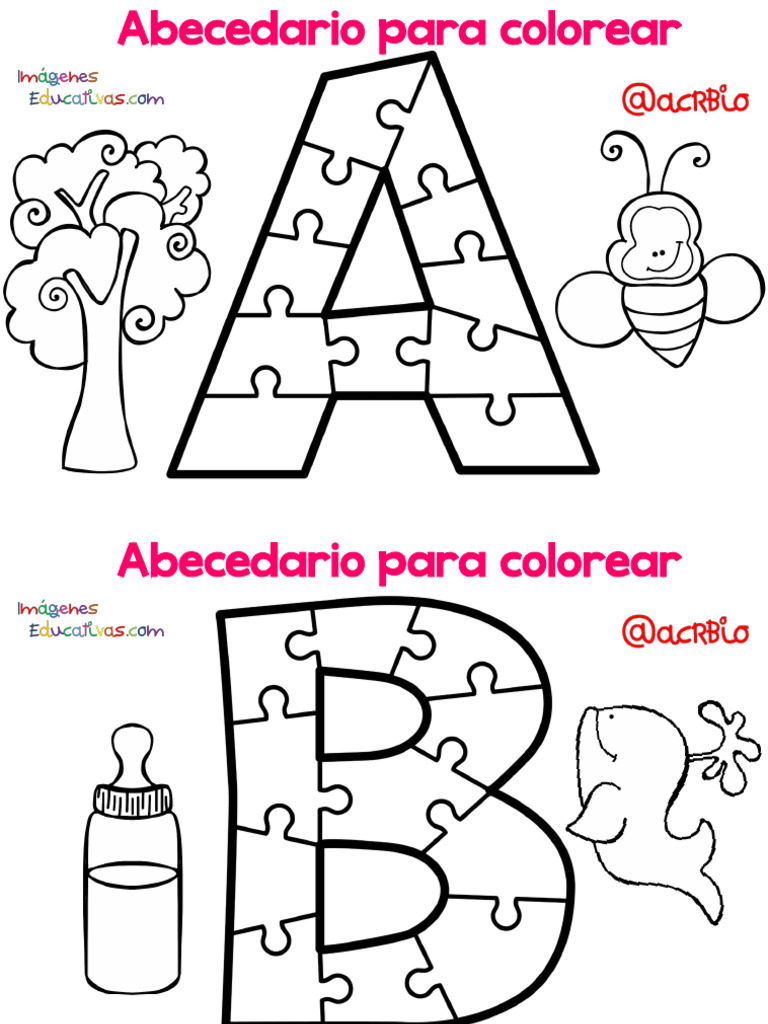 Abecedario para Colorear e Imprimir | PDF