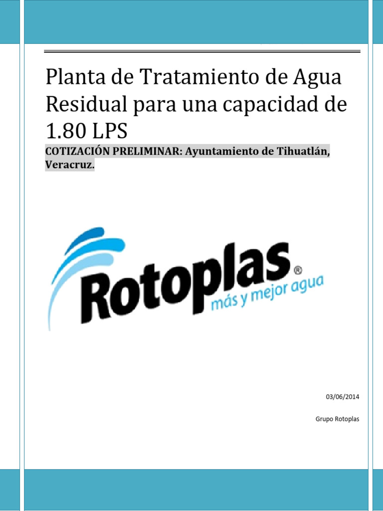 PTAR-271-01 Tihuatlan 1.8 LPS NOM-001-B | PDF | Agua | Ciencias fisicas