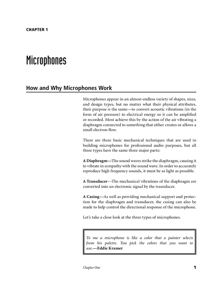Chapter 1 - The Recording Engineers Handbook | PDF