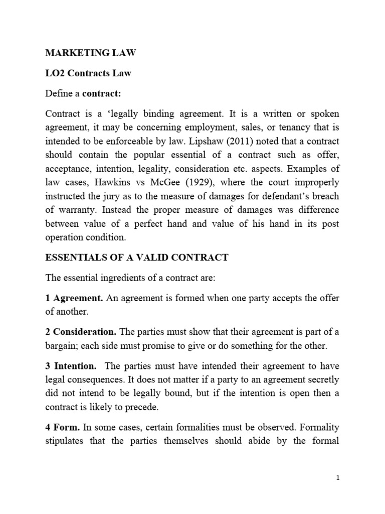 Introduction To Law Notes 1-5 | PDF | Offer And Acceptance | Common Law