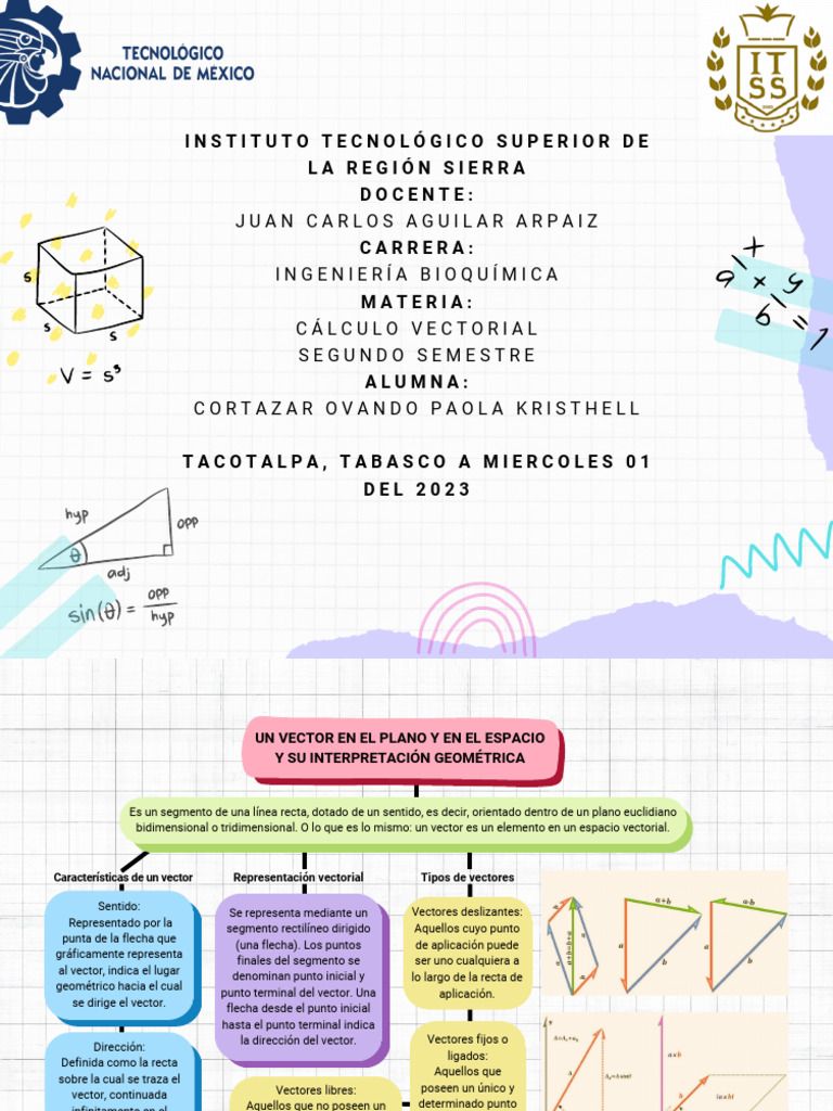 Vector en el plano y en el espacio y su interpretación geométrica. | PDF | Vector Euclidiano ...