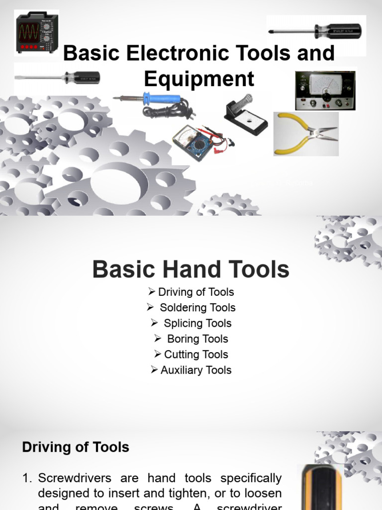 02 - Basic Electronic Tools and Equipment | Download Free PDF ...
