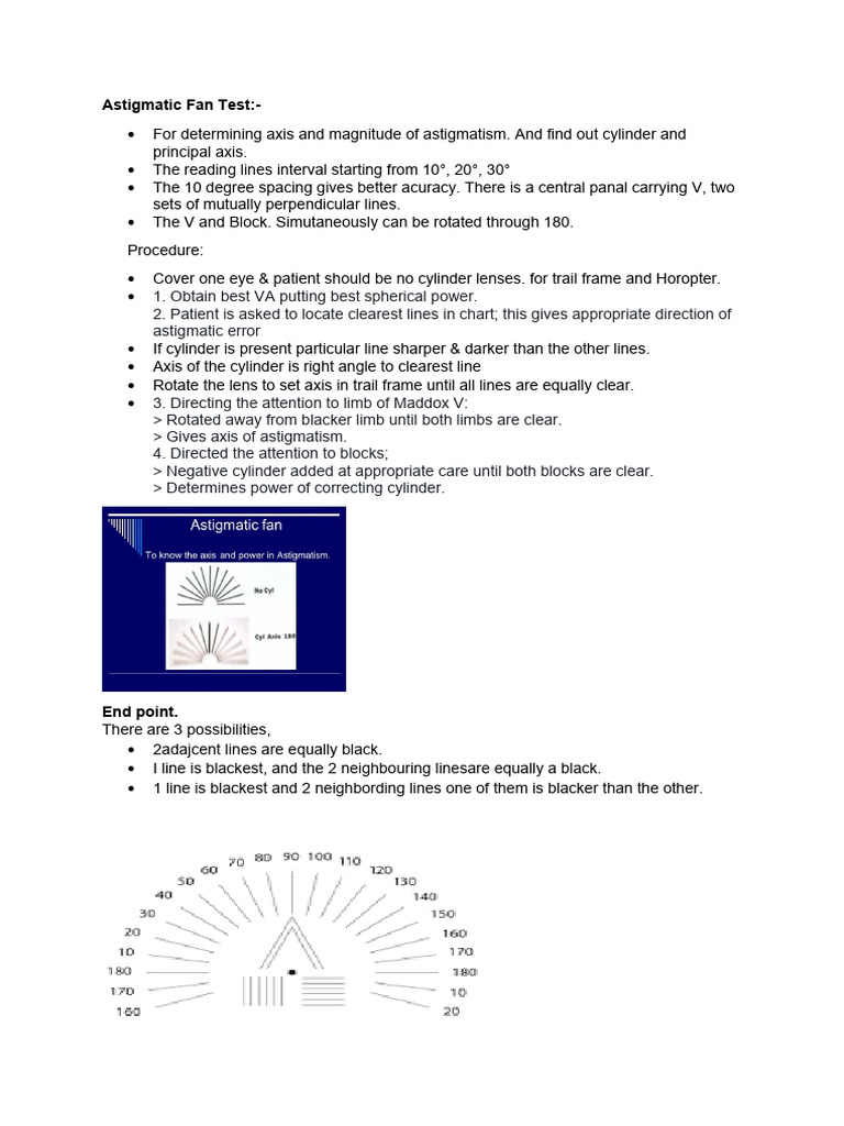 Astigmatic Fan Test - 081359 | PDF