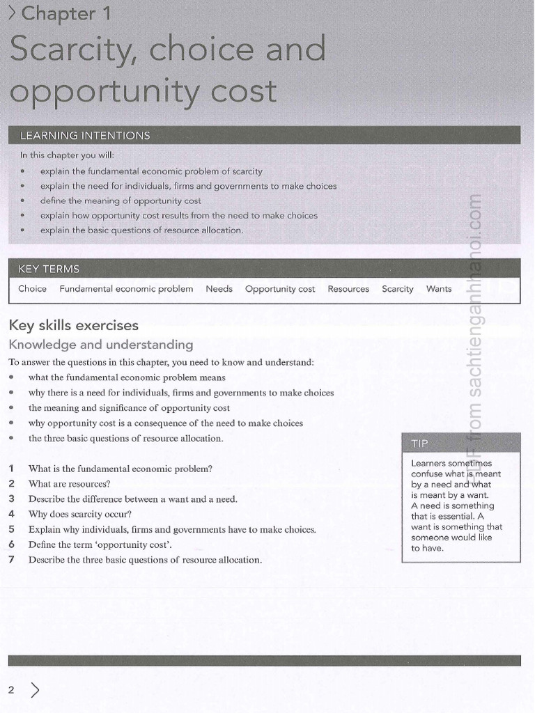 As Economics Workbook Chapter 1 Exercises | PDF