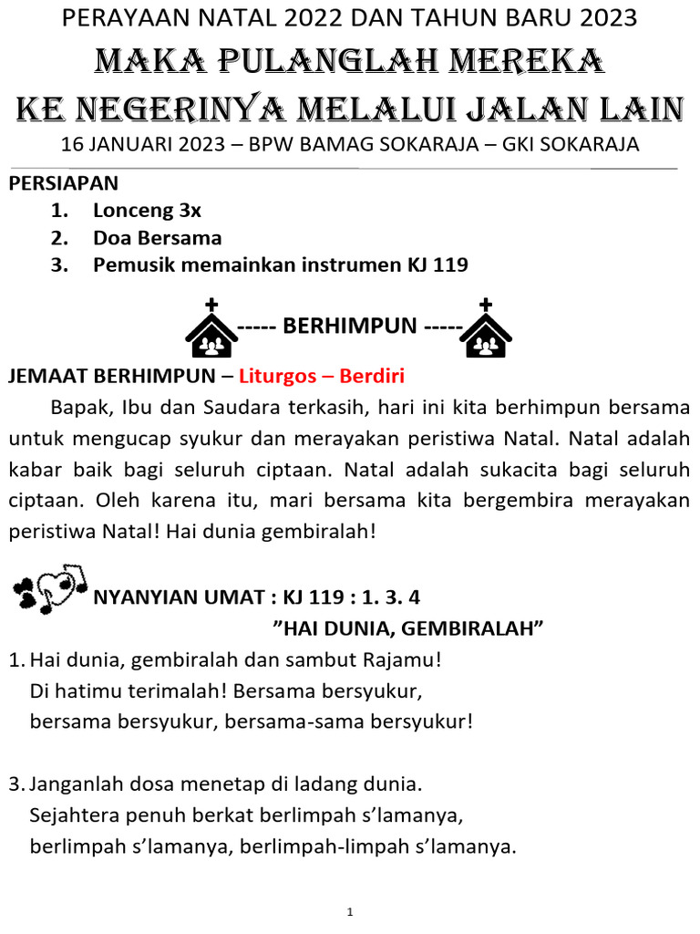 Tata Ibadah - 16012023 - PERAYAAN NATAL BAMAG V | PDF