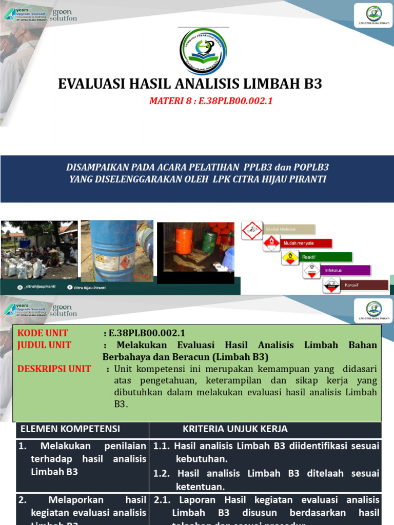 Melakukan Evaluasi Hasil Analisis Limbah B3 | PDF