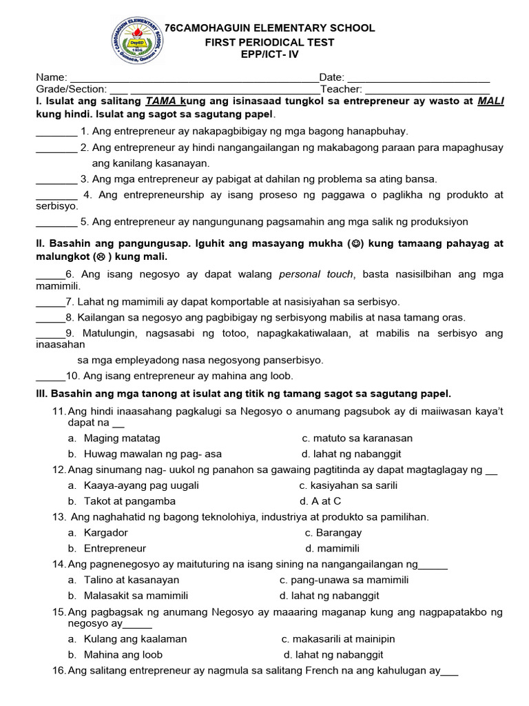 Q1-PT Epp-Ict 4 | PDF