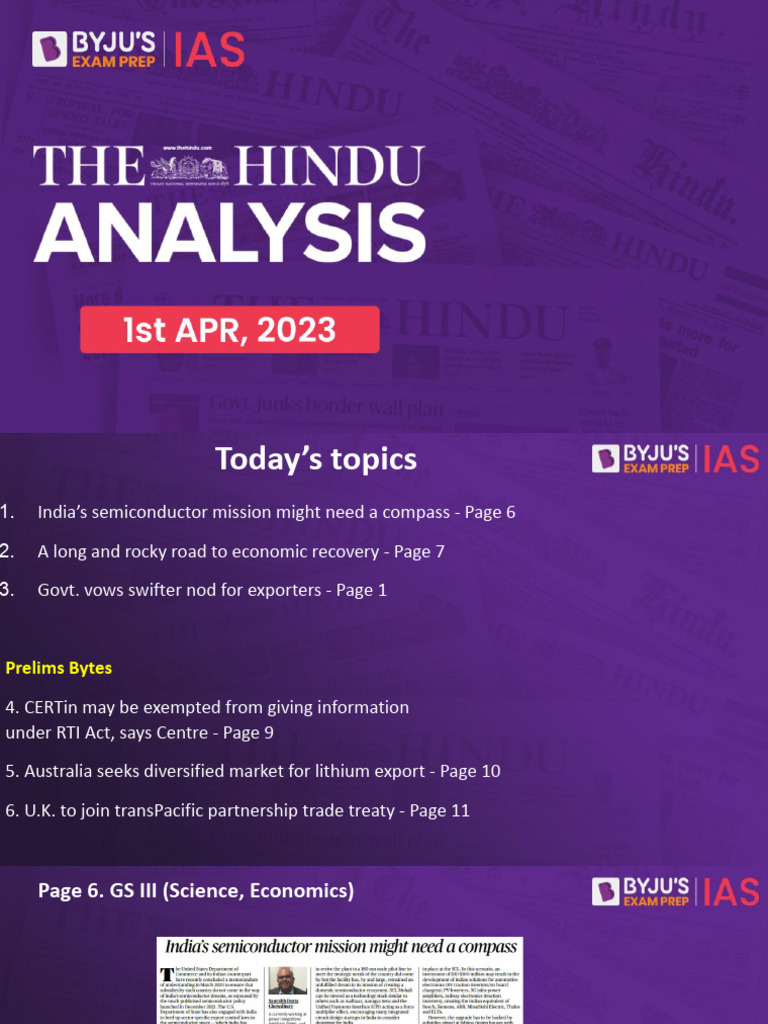 BYJUS Exam Prep IAS CNA 1st April 2023 | PDF | Economies