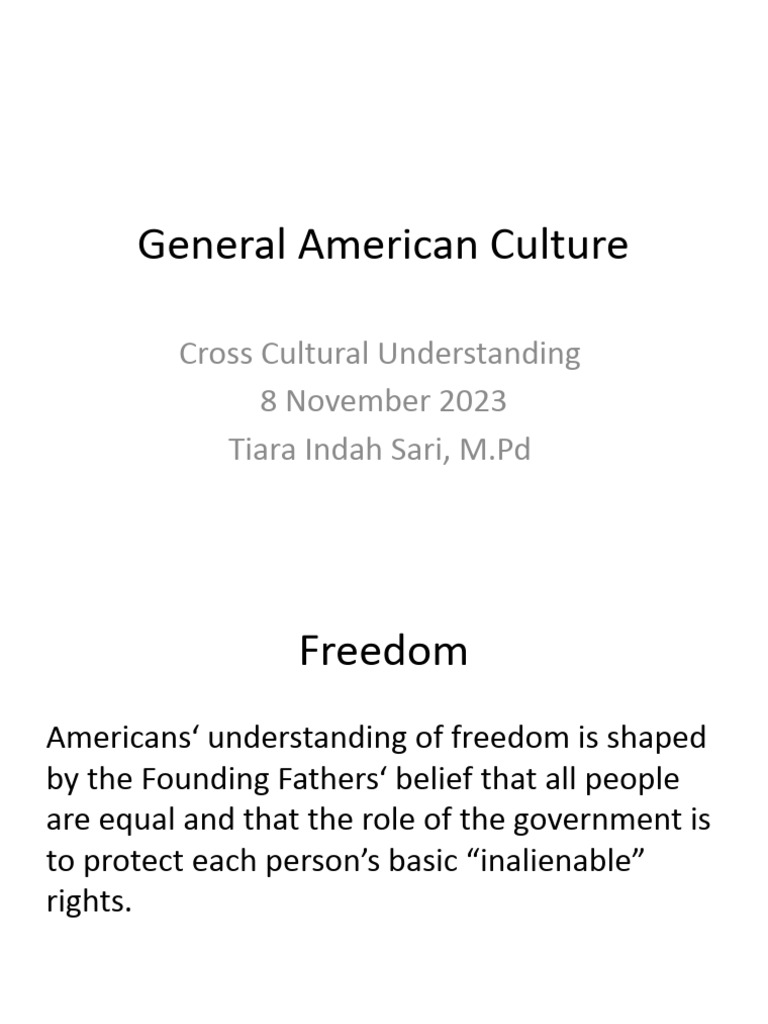 General American Culture | PDF | Individualism | Social Psychology