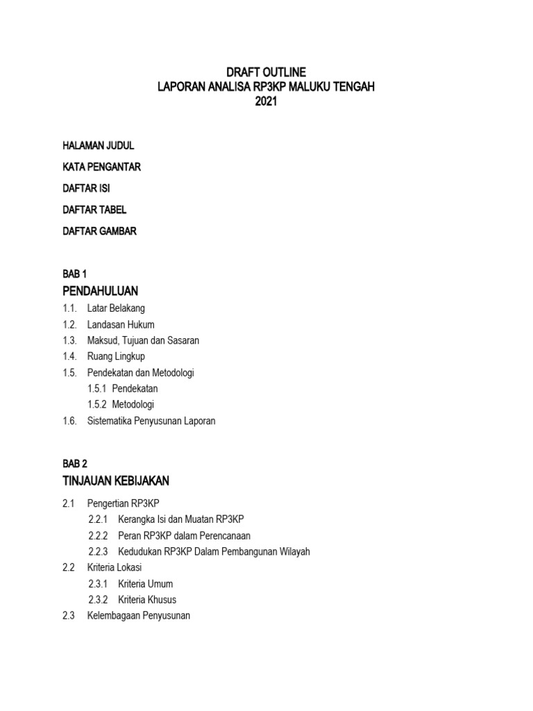 Analisa RP3KP Maluku Tengah 2021 | PDF
