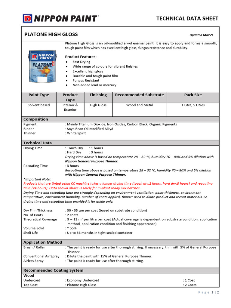SDS Platone-High-Gloss | PDF | Paint | Industrial Processes