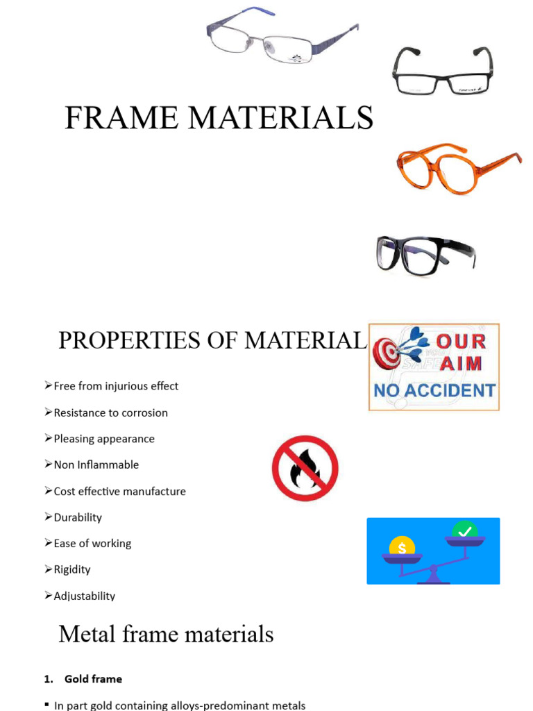 Frame Materials | PDF | Metals | Glasses