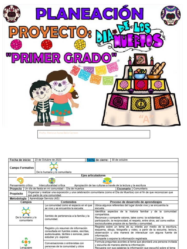 1er Grado Proyecto Del Día de Muertos | PDF | Tradiciones
