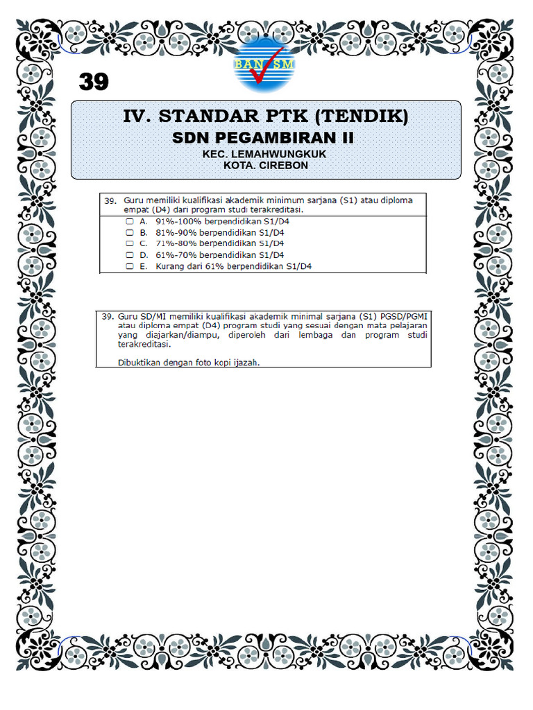 Identitas Map Standar PTK | PDF