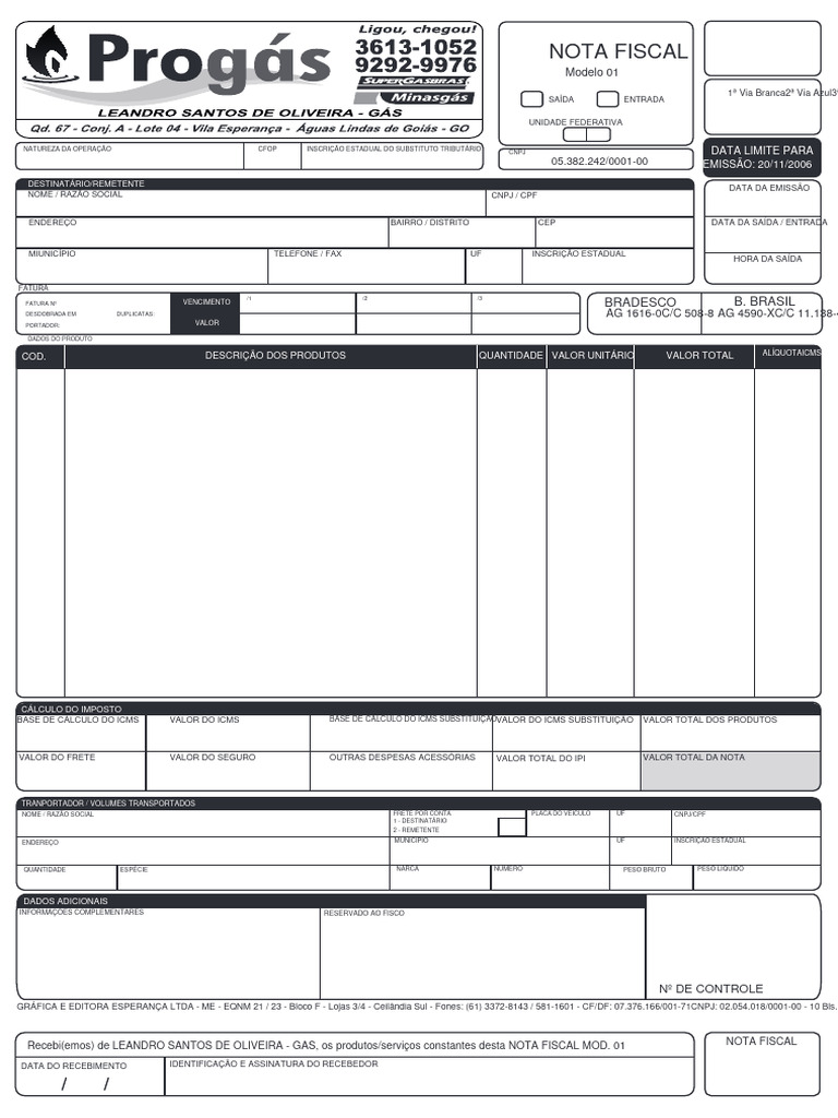 NOTA FISCAL-cdr | PDF | Recibo