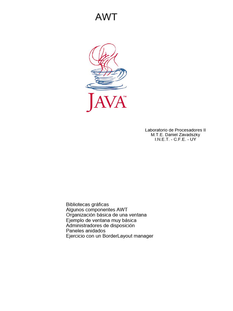 Componentes y Layouts en AWT y Swing | PDF | Programación de ...