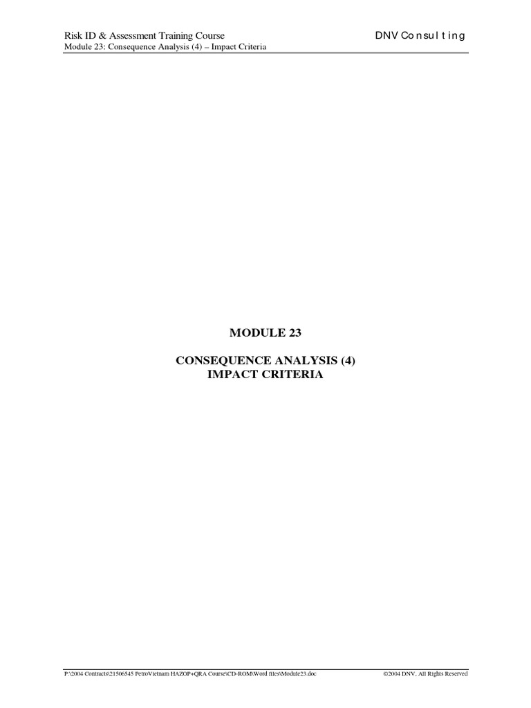 Module23 - Consequence Analysis - Impact Criteria | PDF | Fires | Smoke