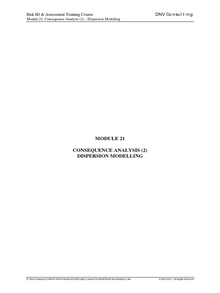 Module21 - Consequence Analysis - Dispersion | PDF | Heat Transfer | Evaporation