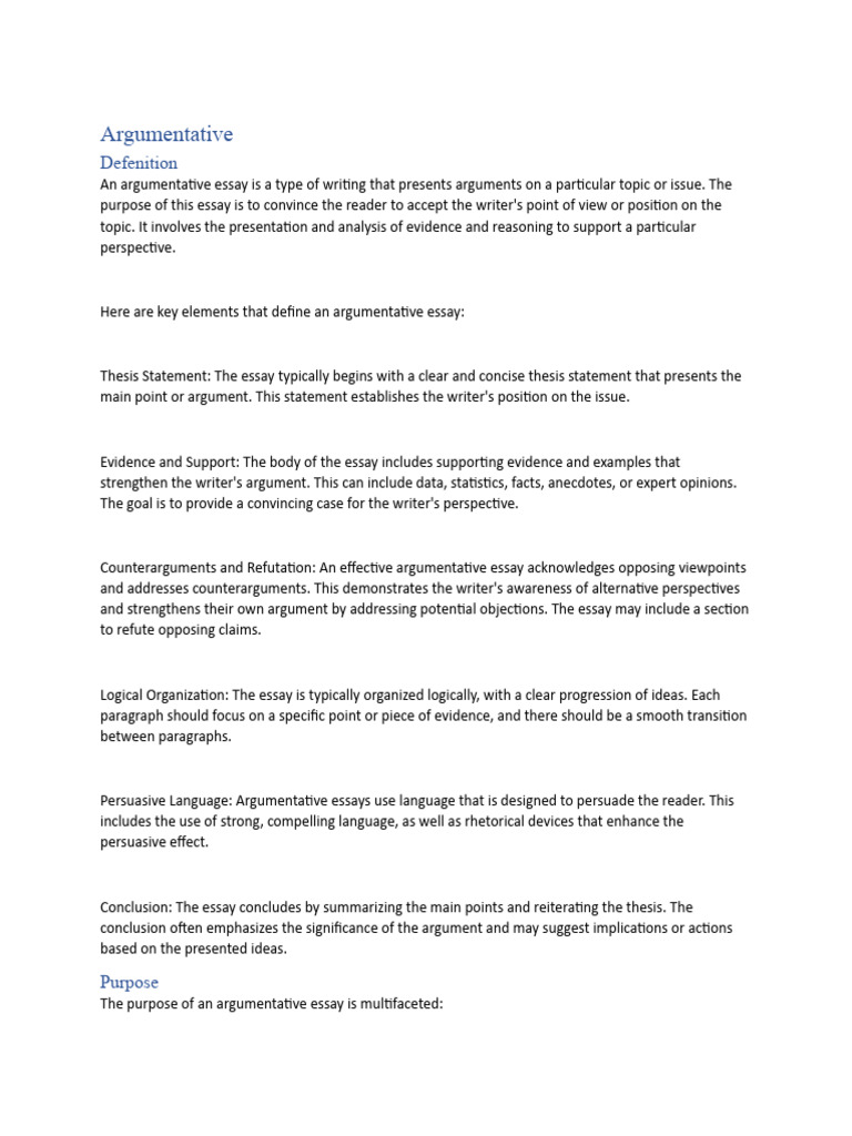 Argumentative Essay P1 | PDF | Essays | Argument