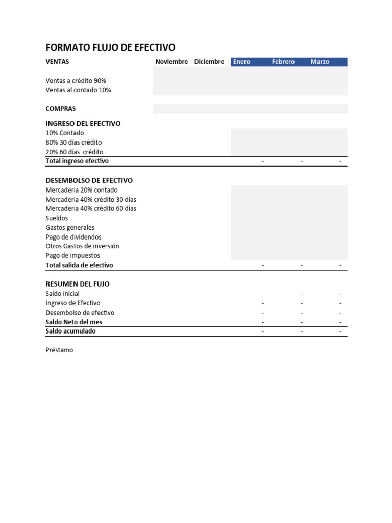 FORMATO FLUJO DE EFECTIVO | PDF