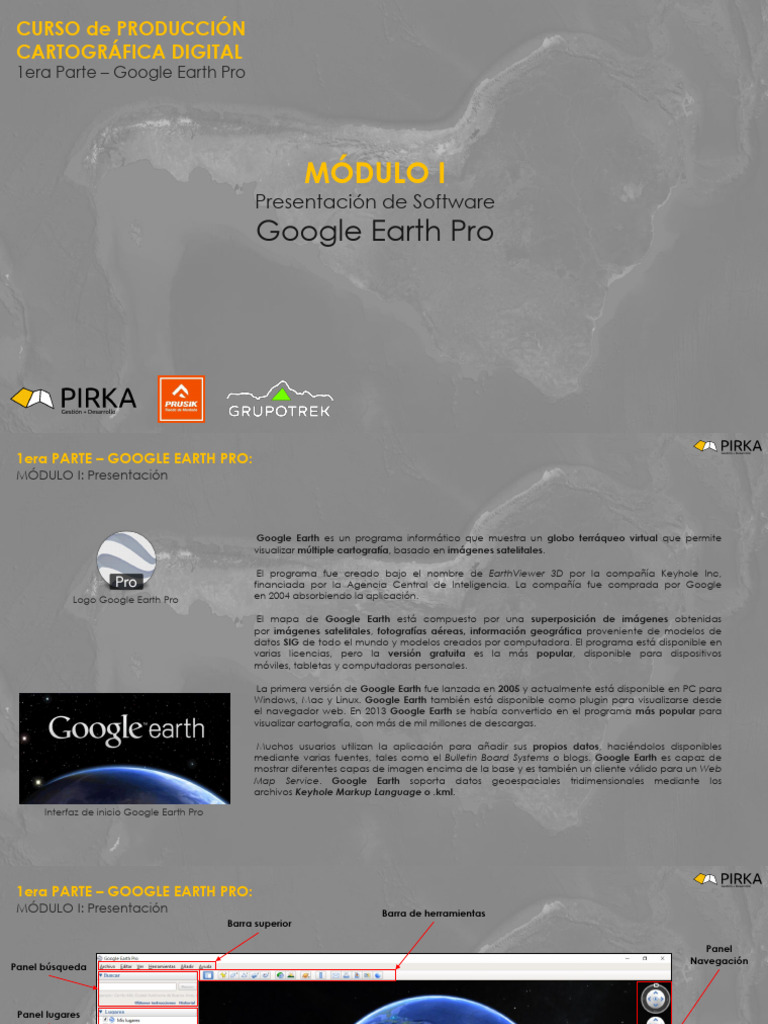 Curso Google Earth Pro: Módulo I | PDF | Informática | Software
