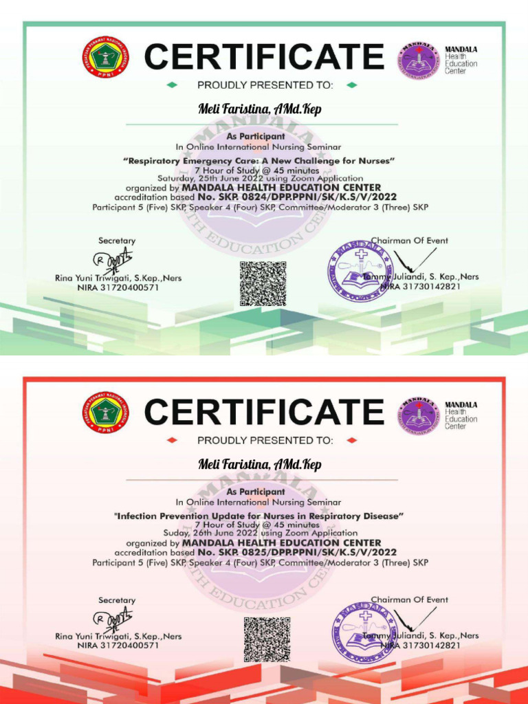 SERTIFIKAT Meli Faristina, AMd - Kep - Compressed | PDF