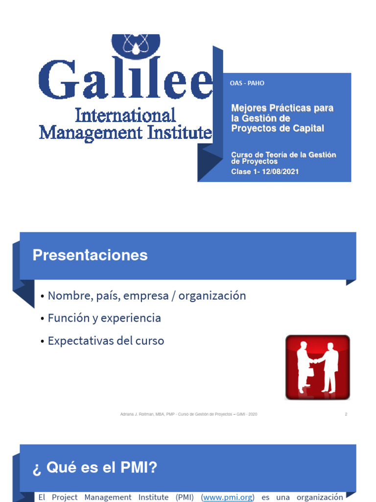 Curso Project Management GIMI - Clase 1 - Teoria de La Gestion de ...