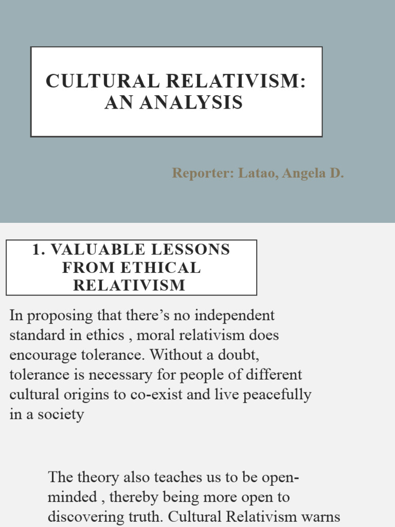 Ethics - Cultural Relativism | PDF | Relativism | Morality