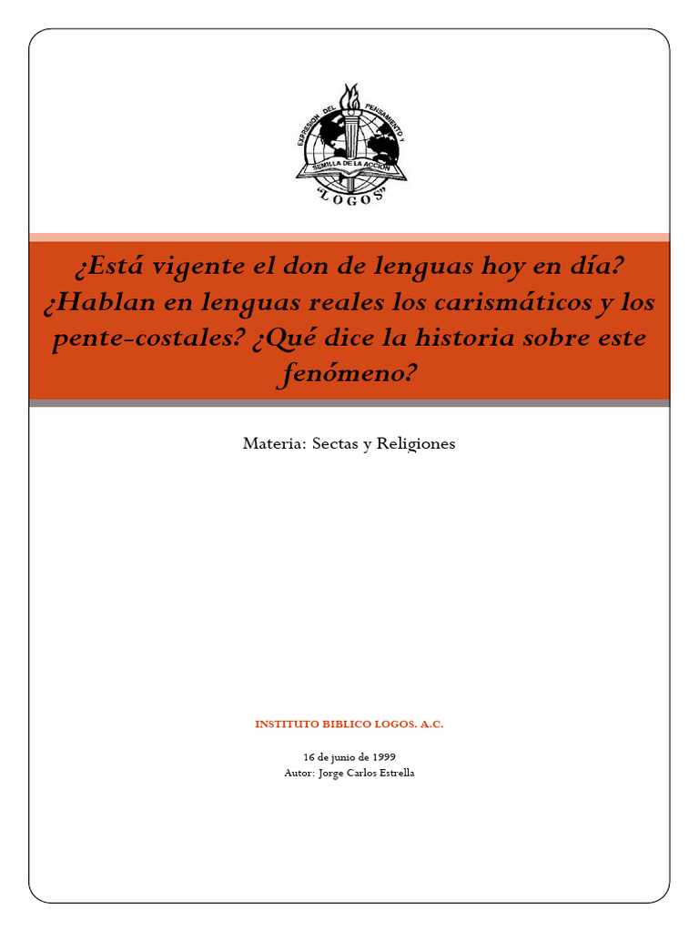 Está Vigente El Don de Lenguas Hoy en Día | PDF | Biblia | Pentecostalismo