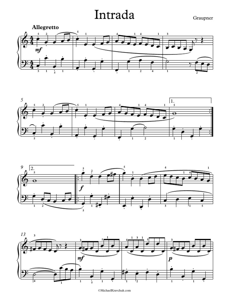 Graupner, Christoph - Intrada | PDF