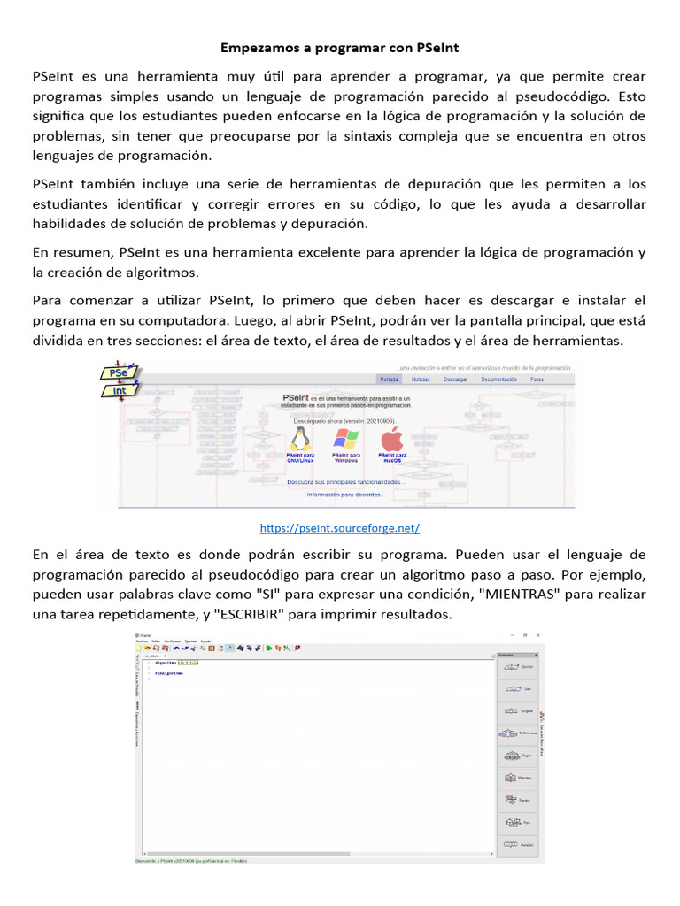 Psint Introduccion1 | PDF | Algoritmos | Programa de computadora