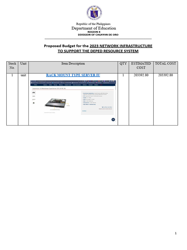 Budget Matrix 2023 Network Infra | PDF | Wi Fi | Usb