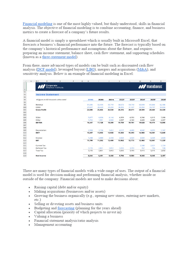 Financial Modeling | PDF | Financial Modeling | Discounted Cash Flow
