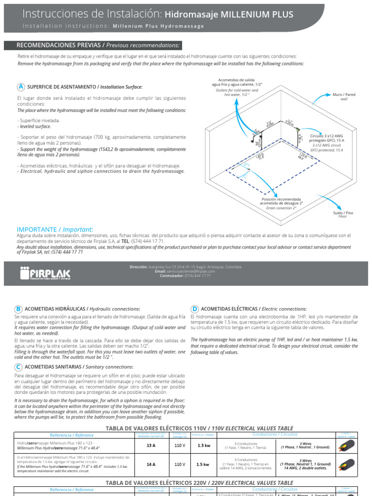Instrucciones de Instalación Millenium Plus | PDF | Ciencias fisicas ...