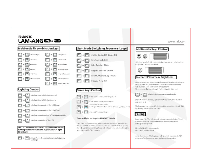 RAKK Lam-Ang Pro Manual | PDF