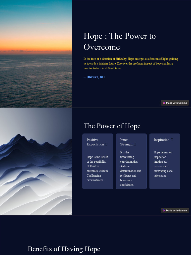 Hope The Power To Overcome | PDF | Hope | Goal Setting