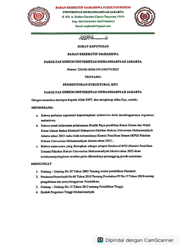 SK Kpu FH Umj Revisi | PDF