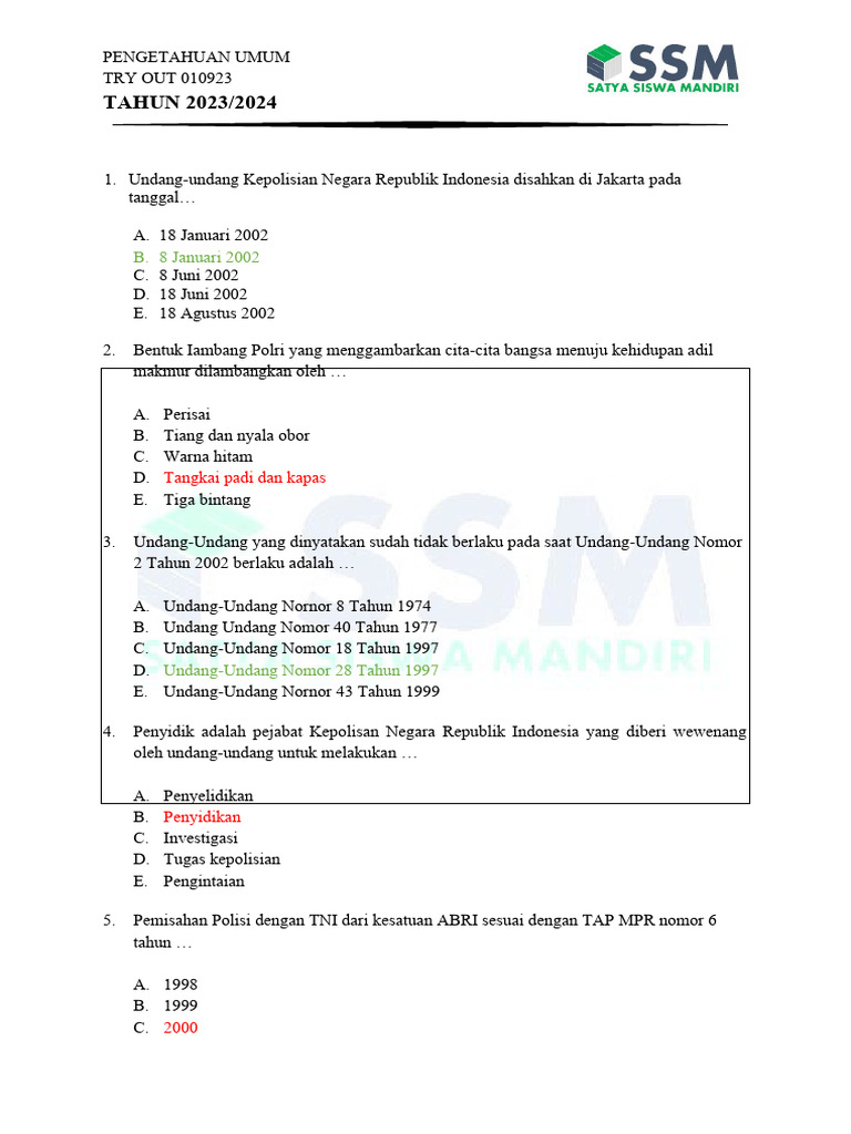 Soal To Pu 010923-1 | PDF | Perjalanan
