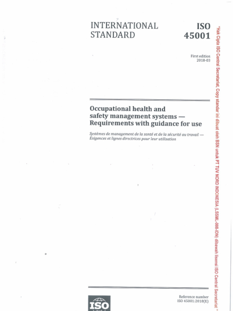 ISO 45001 - 2018 Occupational Health and Safety Management Systems ...