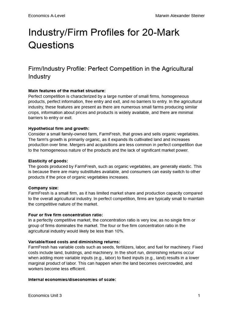 A-Level Economics: Market Structures Explained | PDF | Monopoly ...