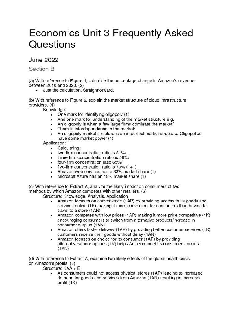 Economics Unit 3 Frequently Asked Questions | PDF | Profit (Economics ...