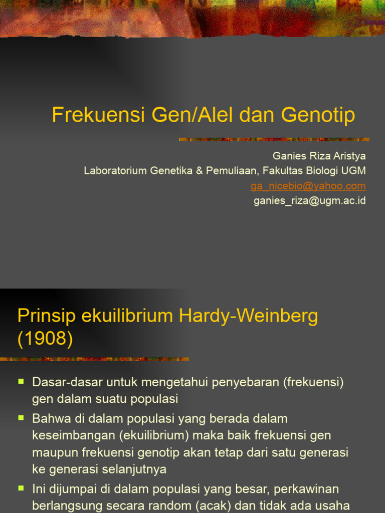 Frekuensi Gen Dan Genotip | PDF | Sains & Matematika